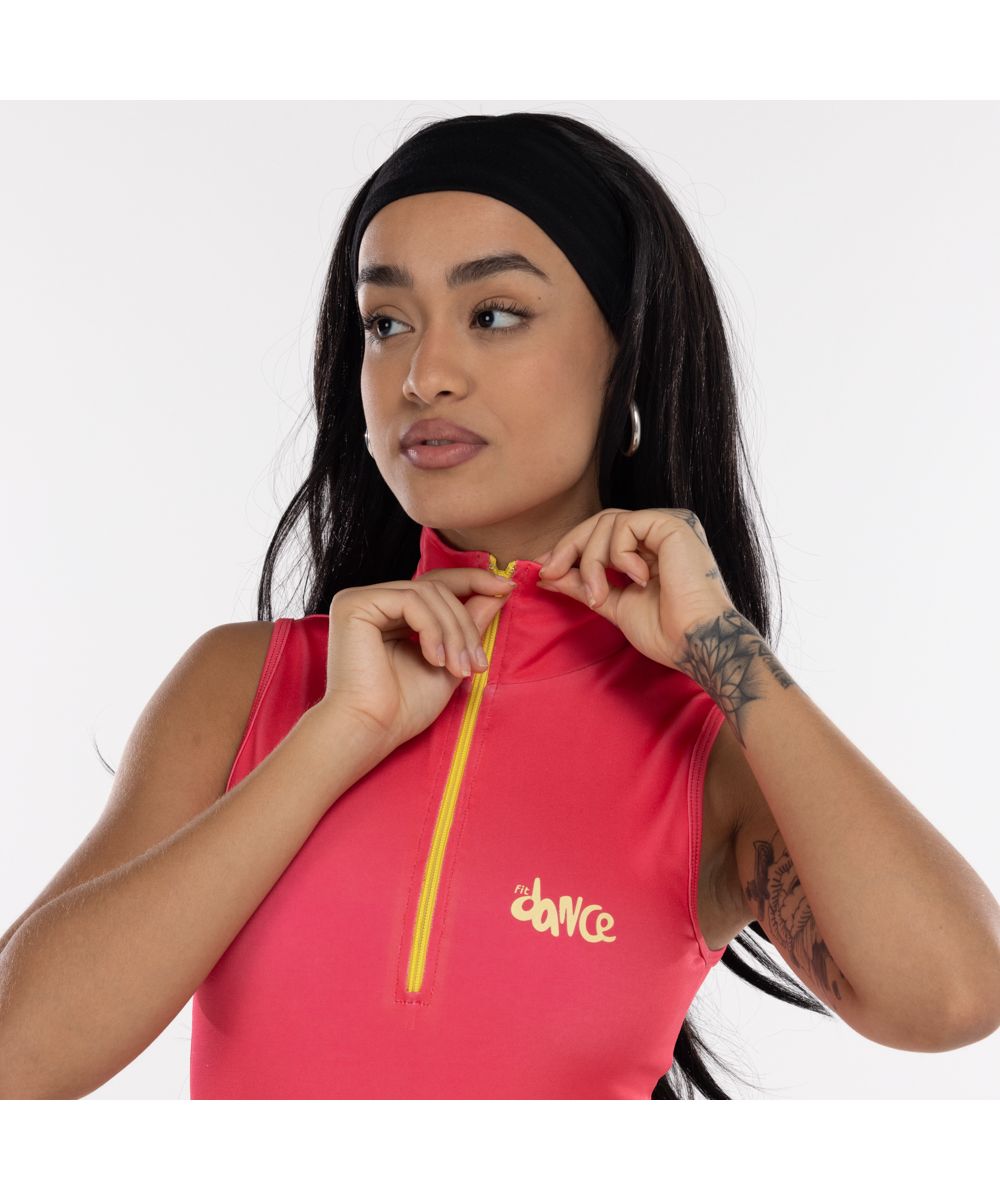 BODY CAVADO GOLA ALTA FITDANCE ROSA - tfcqwx